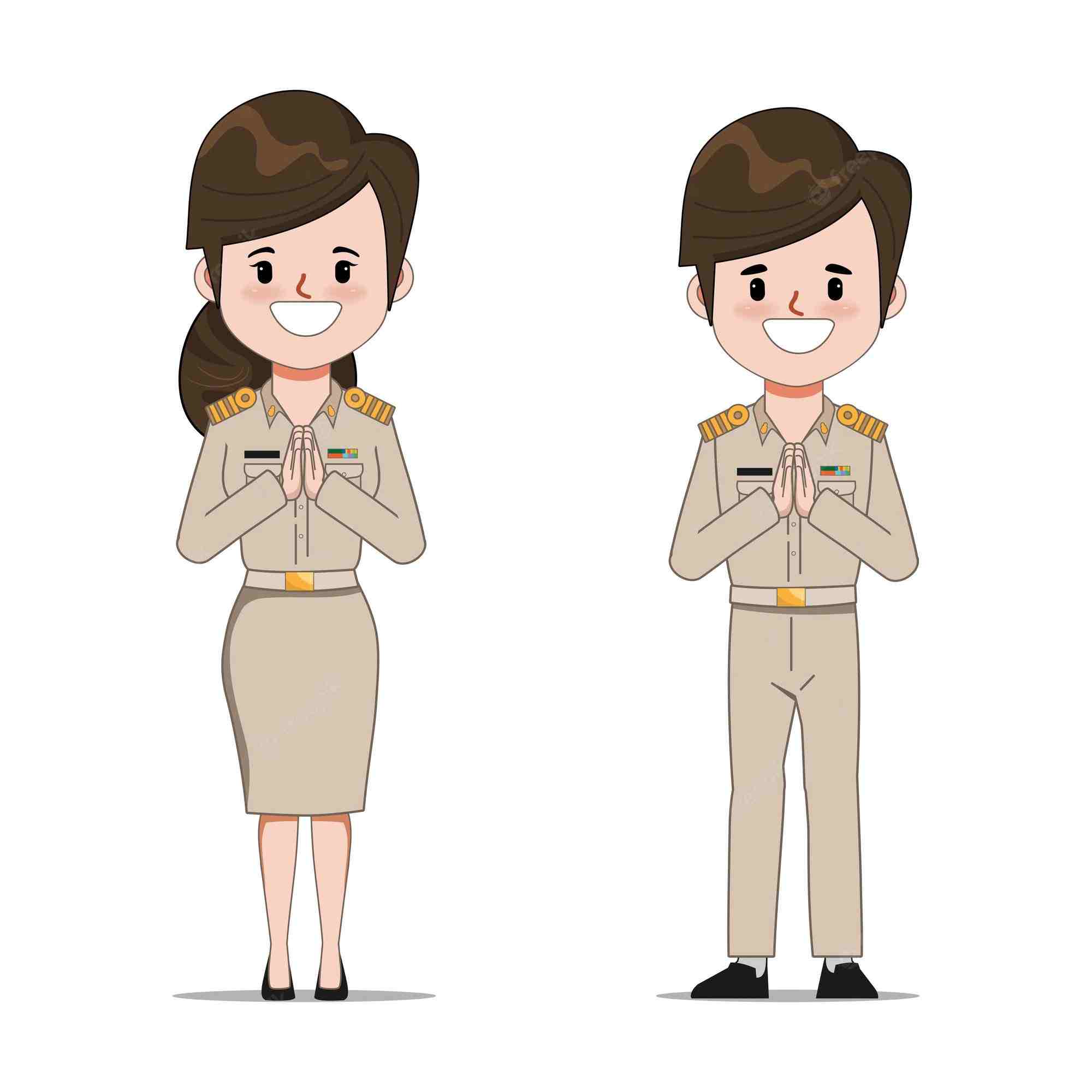 Thai Teacher Greeting Students: The Art of Saluting